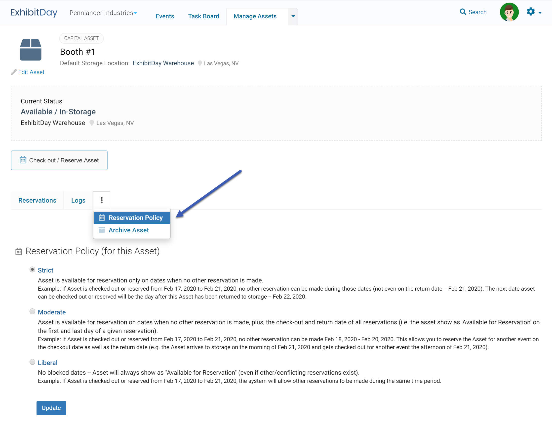 Capital Asset Reservation Policy - Exhibit Day