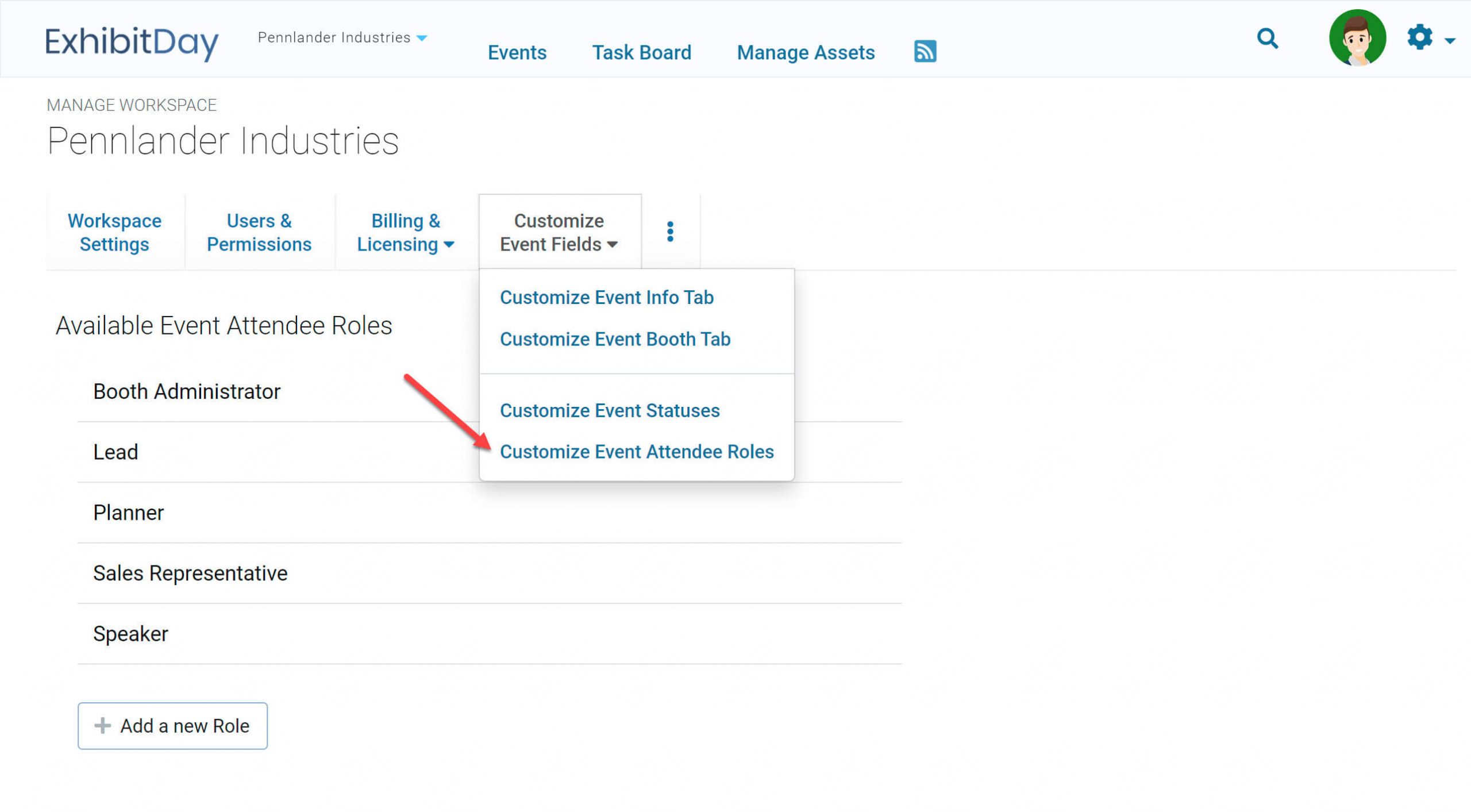 Event Attendee Roles - Exhibit Day