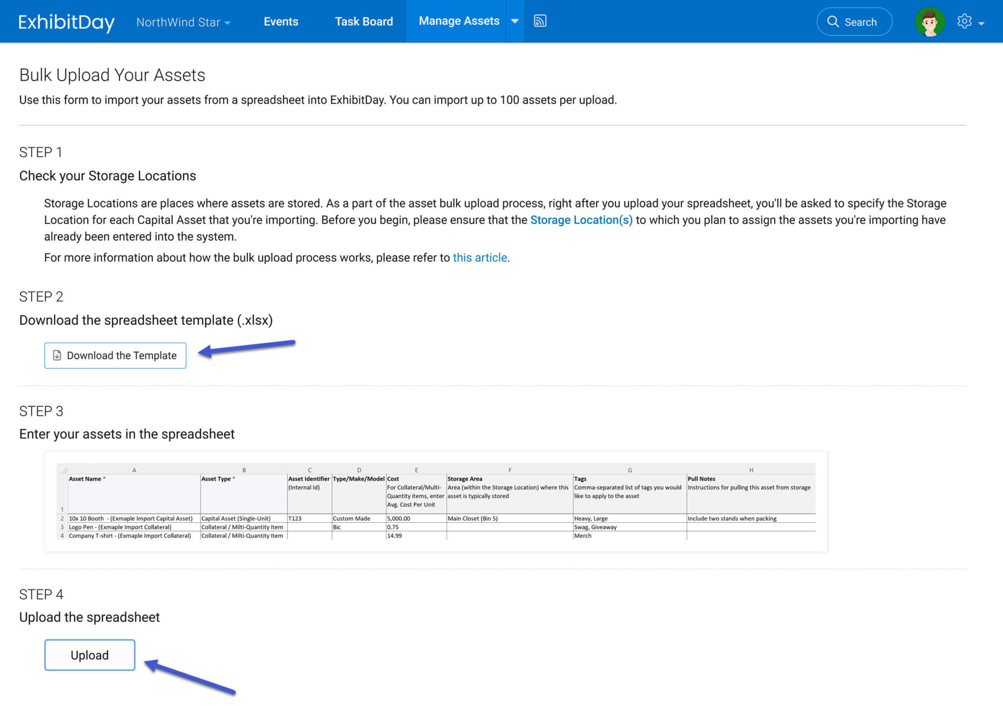 Importing Assets From a Spreadsheet - Exhibit Day