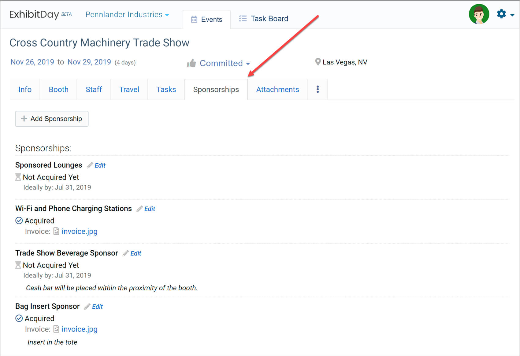 Track Your Event Sponsorships - Exhibit Day